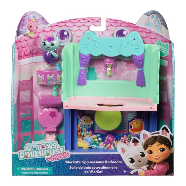 Gabby’s Dollhouse MerCat Bathroom Playset | 10-Piece Set